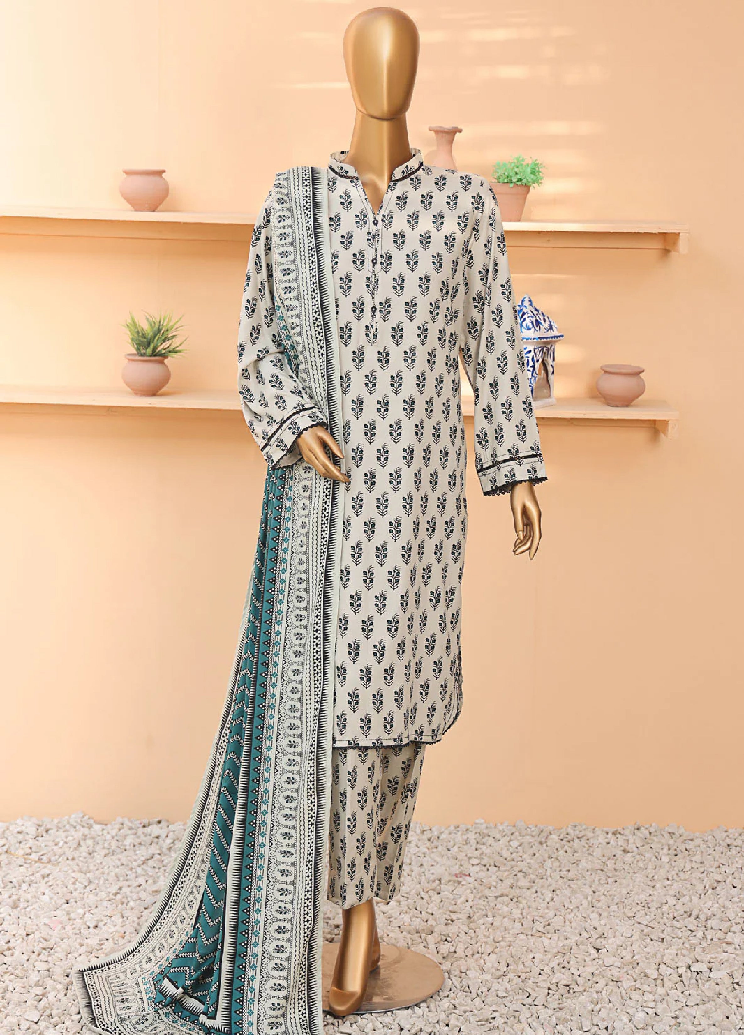 Wintry by Hz Textiles Printed Linen Suits Unstitched 3 Piece LCP-208 ...