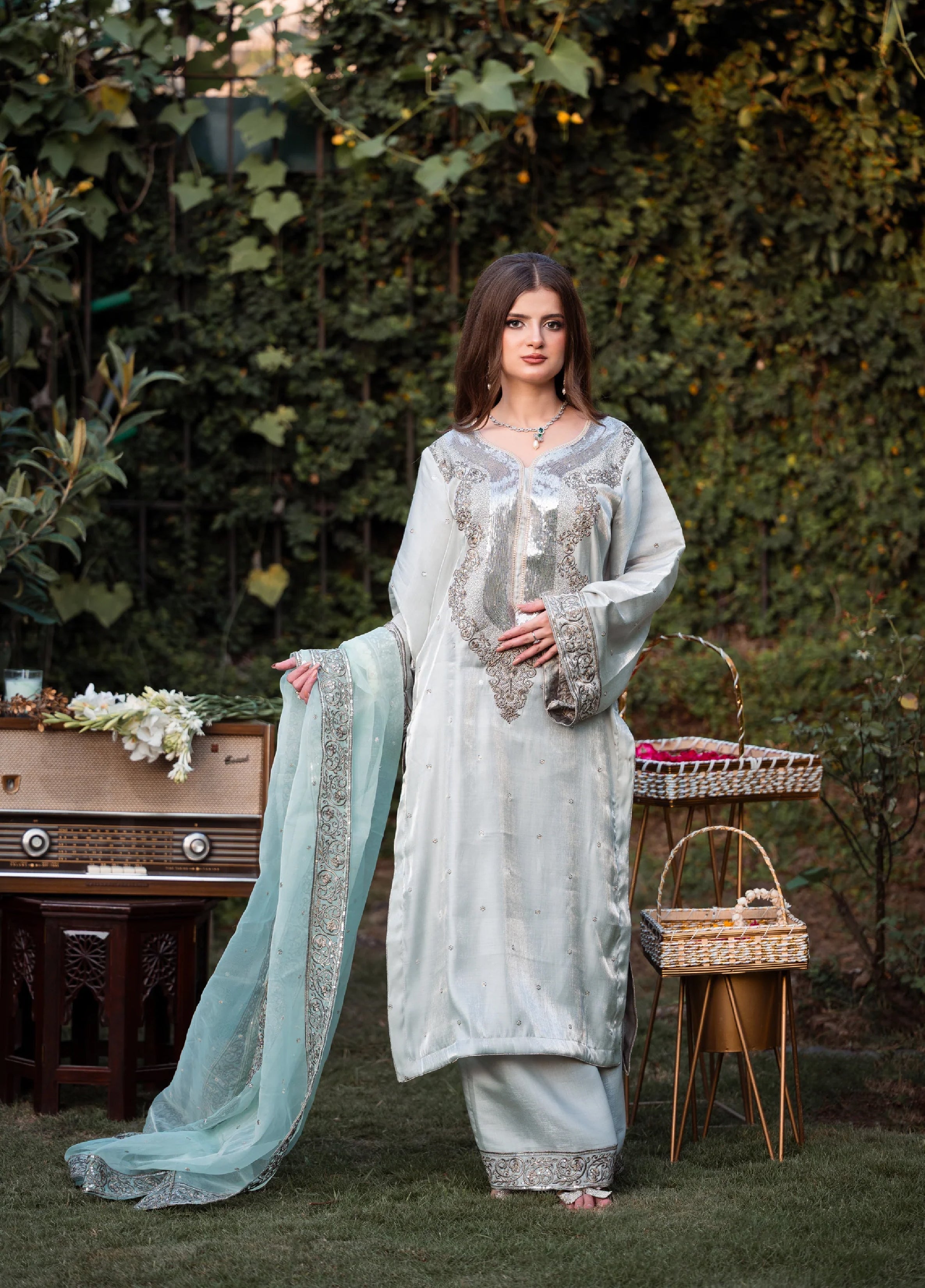 Sitaray by Reezas Women Pret Silk Embroidered 3 Piece chandni - Festiv ...