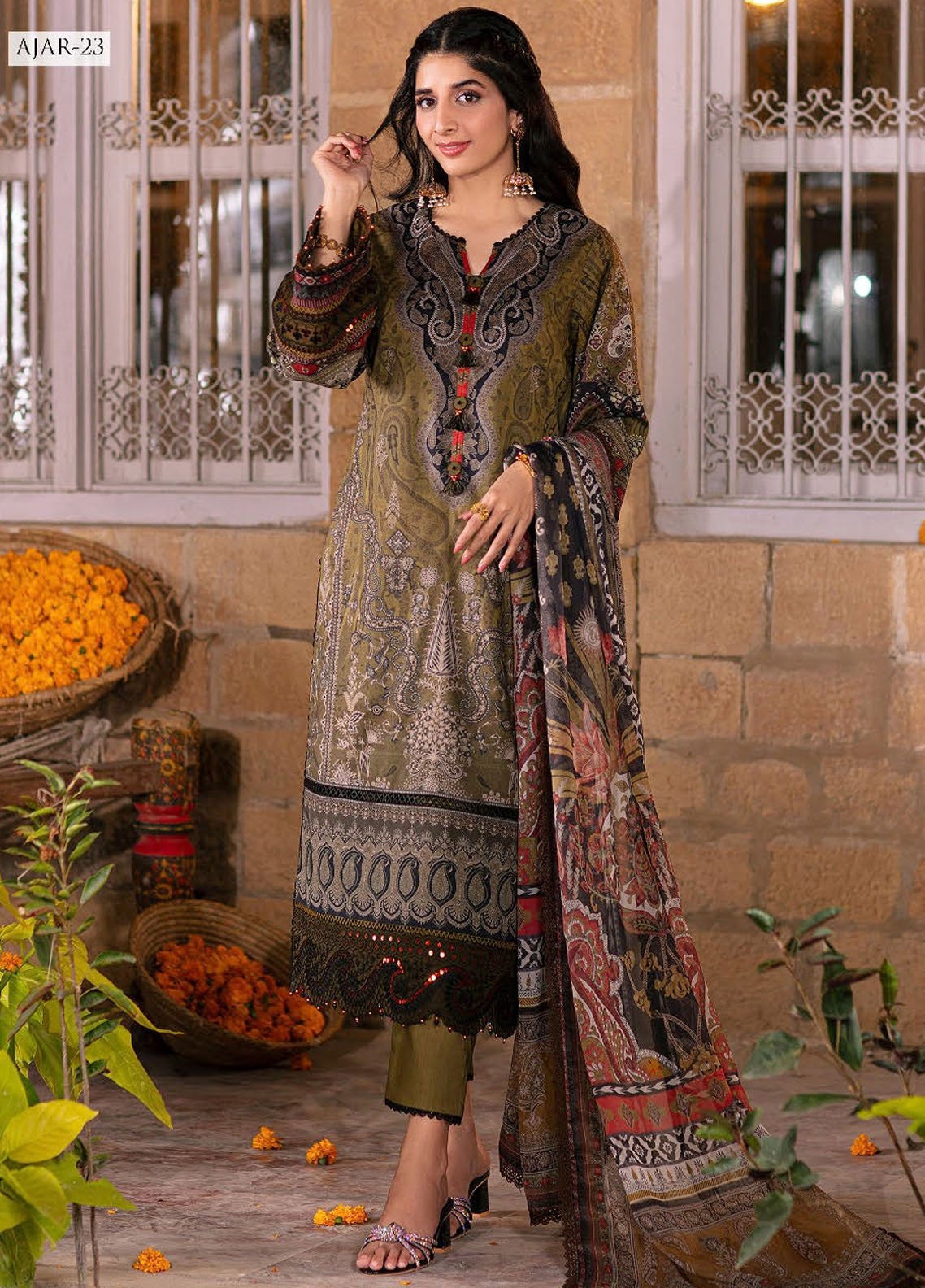 Aira by Asim Jofa Embroidered Lawn Suits Unstitched 3 Piece AJ24AS AJAR ...