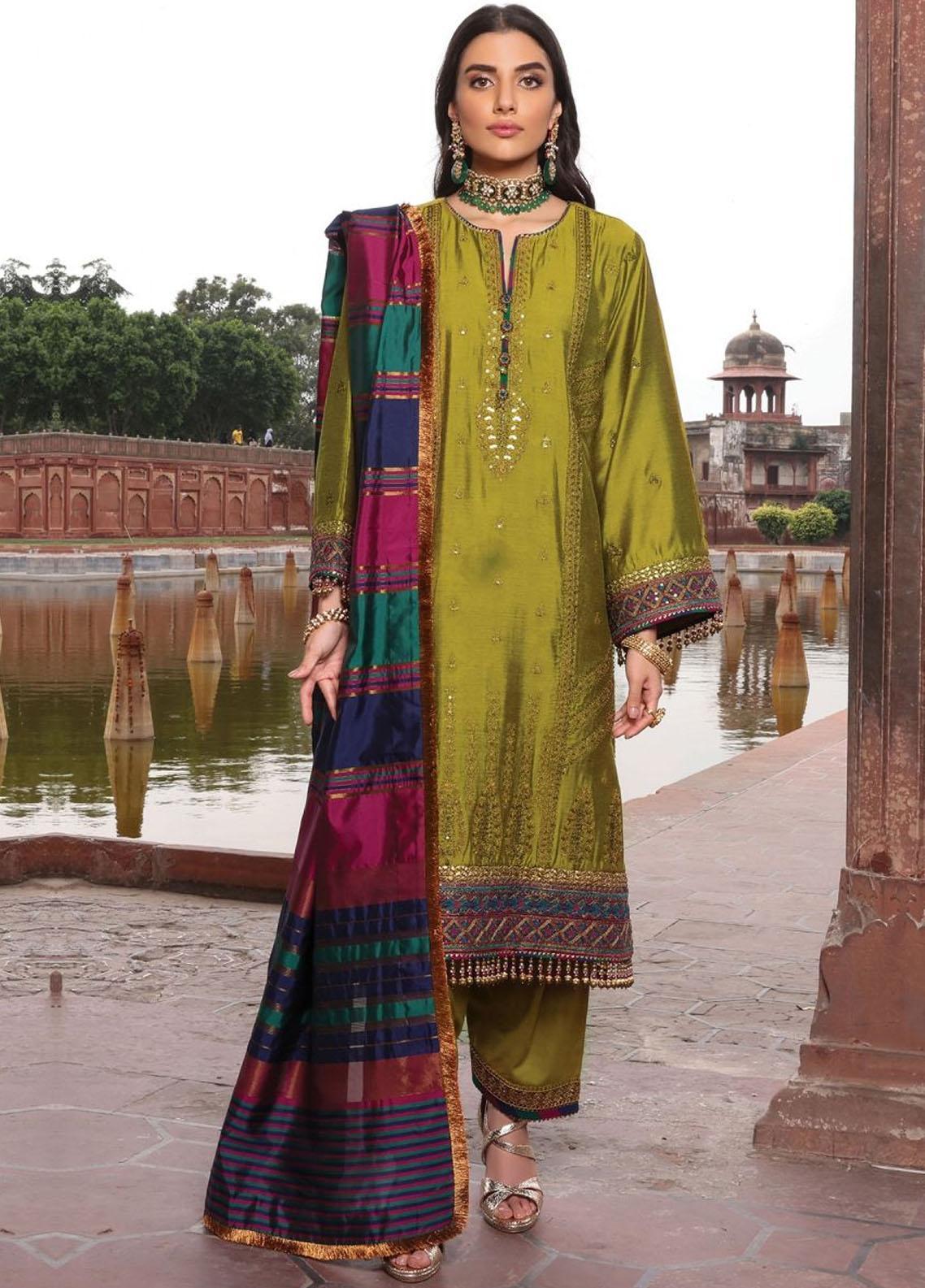 Al Karam Embroidered Silk Suits Unstitched 2 Piece AK21FW FC-W-14E-21-3 ...