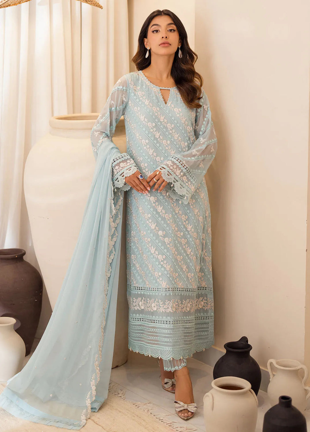 Azure Embroidered Suit Unstitched 3 Piece AZU24EU Mint Glaze - Festive ...