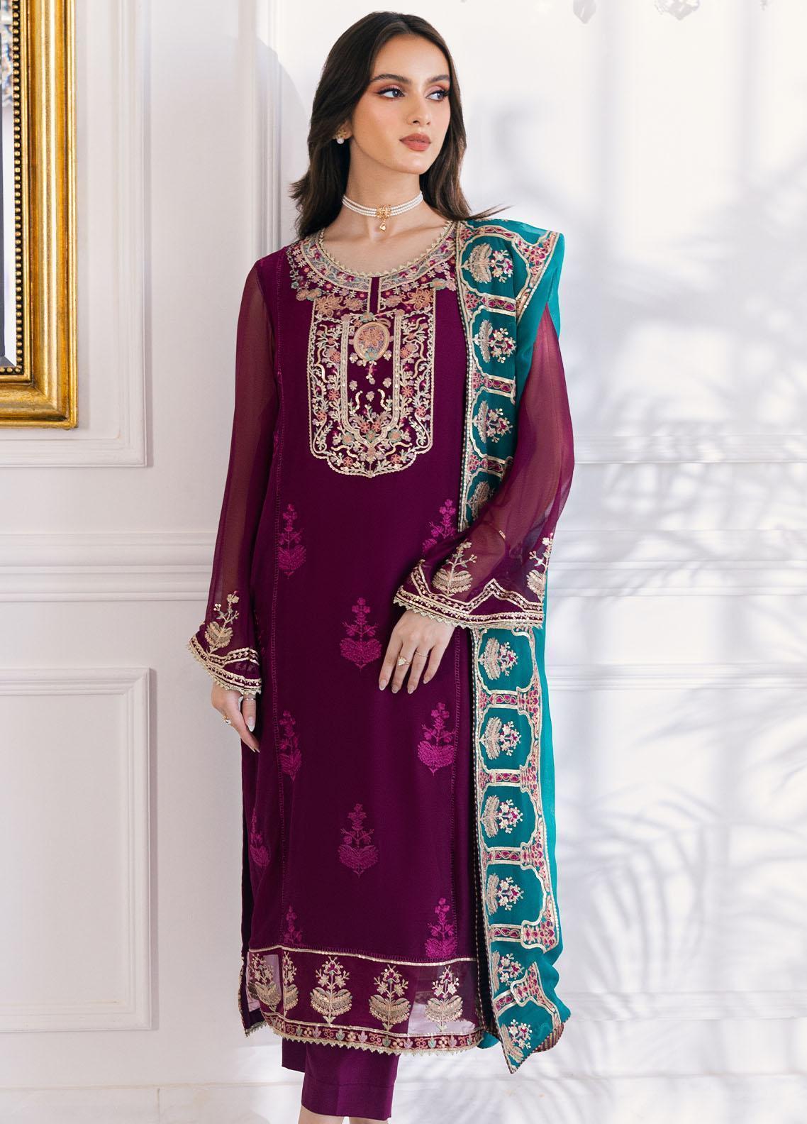Sahane Pret Embroidered Chiffon 3 Piece Suit D-1005 Anastasia ...