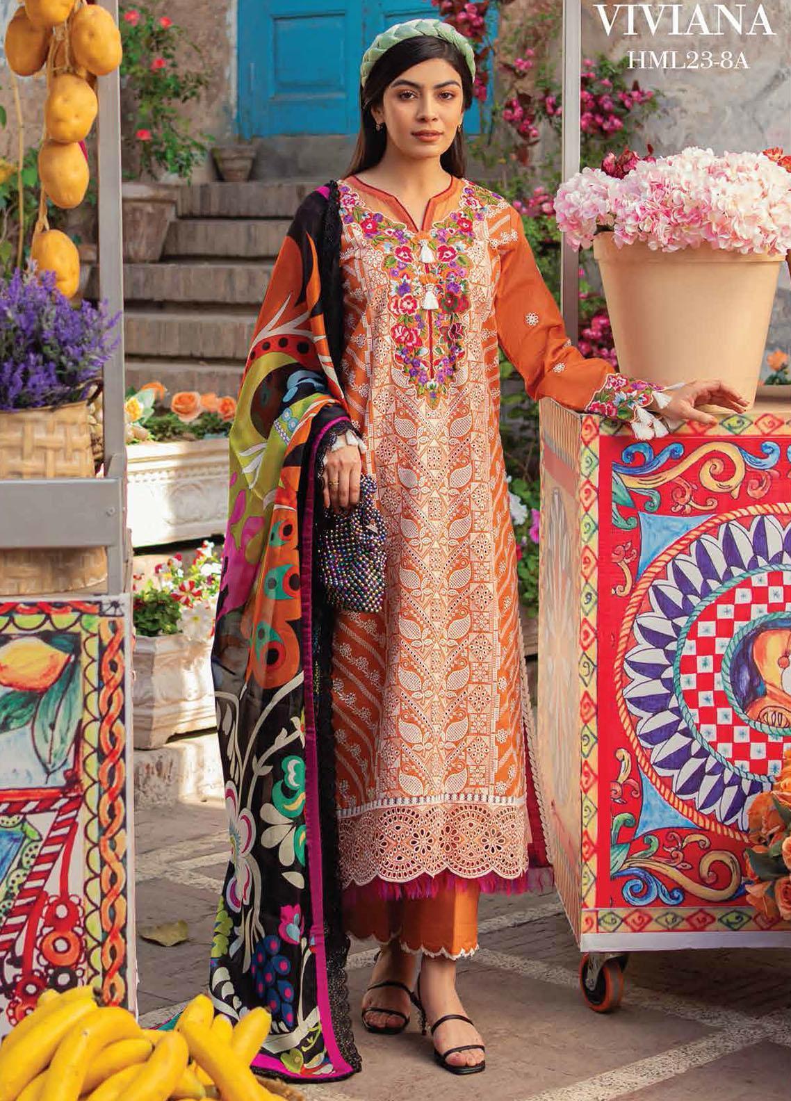 Hemline by Mushq Embroidered Lawn Suits Unstitched 3 Piece MQ23HMS ...