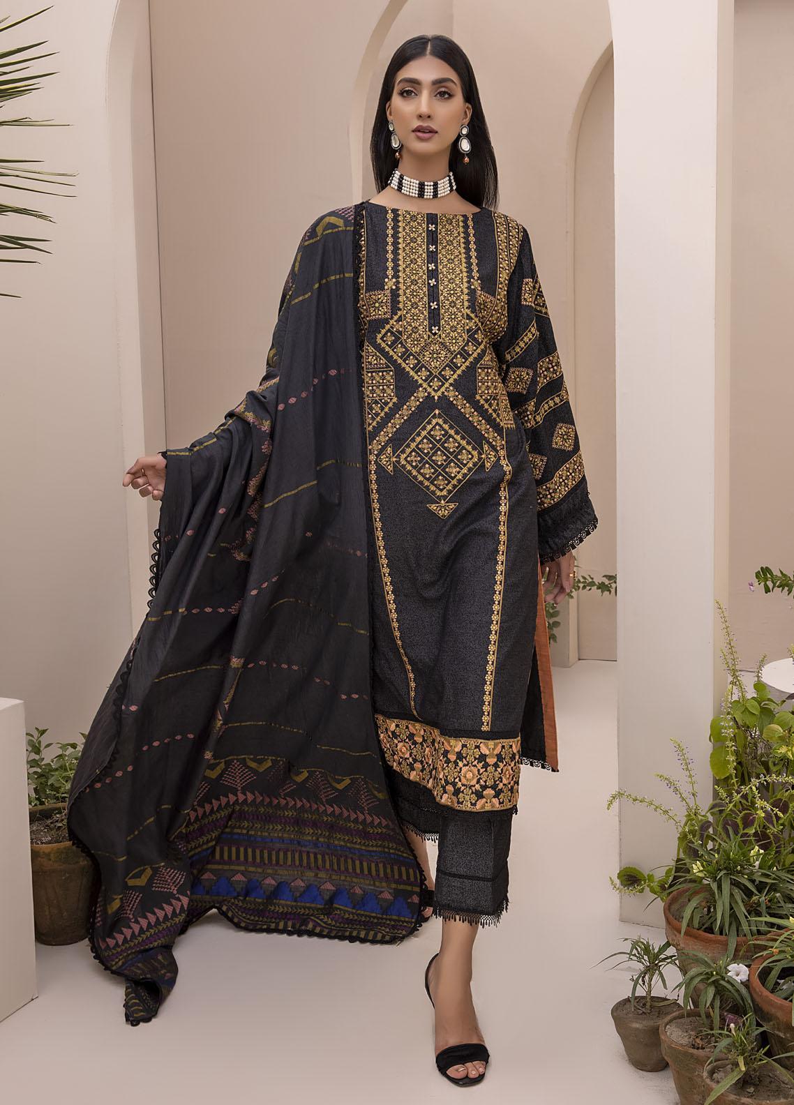 Ittehad Textiles Embroidered Cotton Karandi Suits Unstitched 3 Piece ...