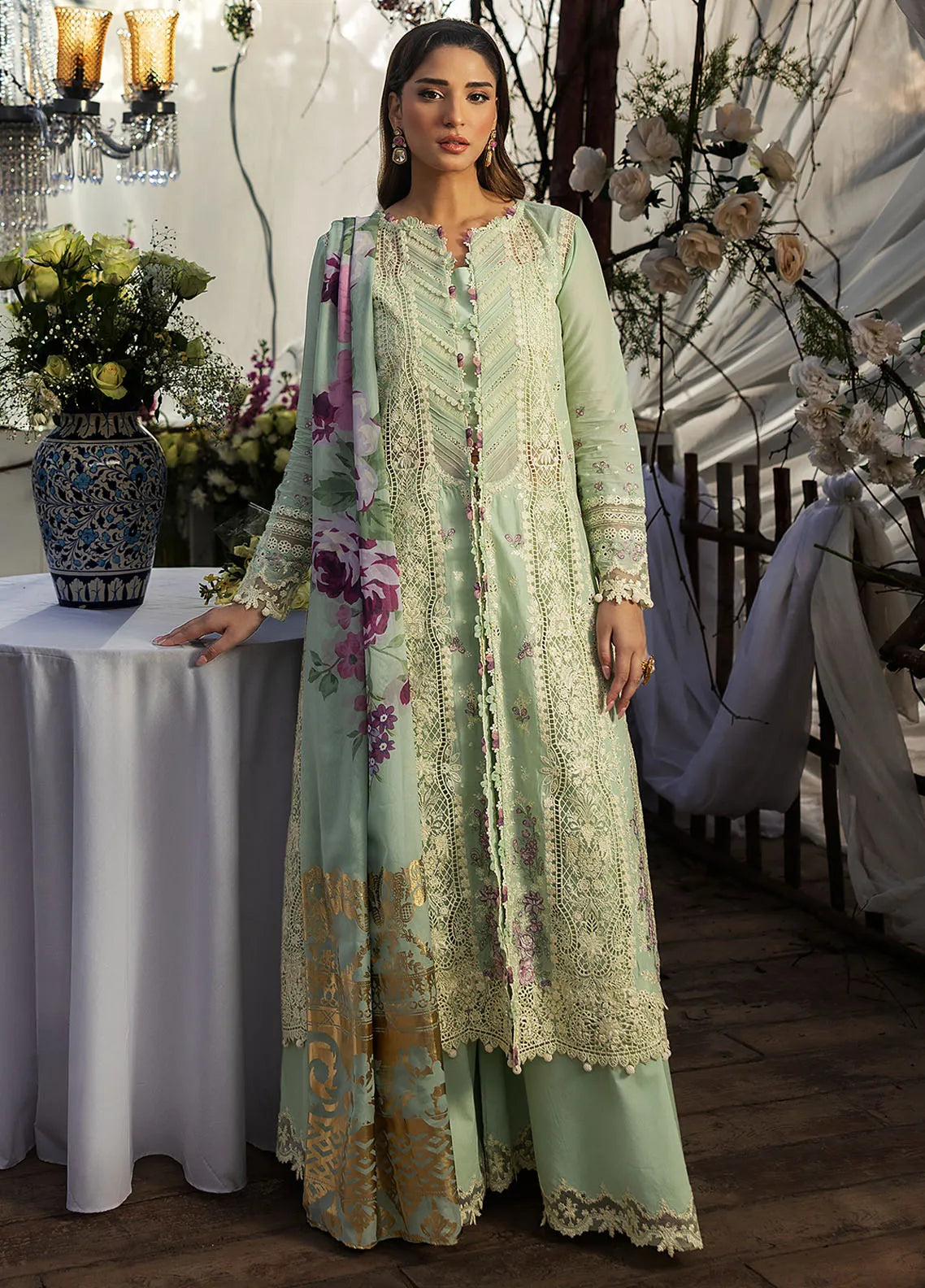 Kahf Embroidered Lawn Suits Unstitched 3 Piece KHF25L KLR-05 Nora ...