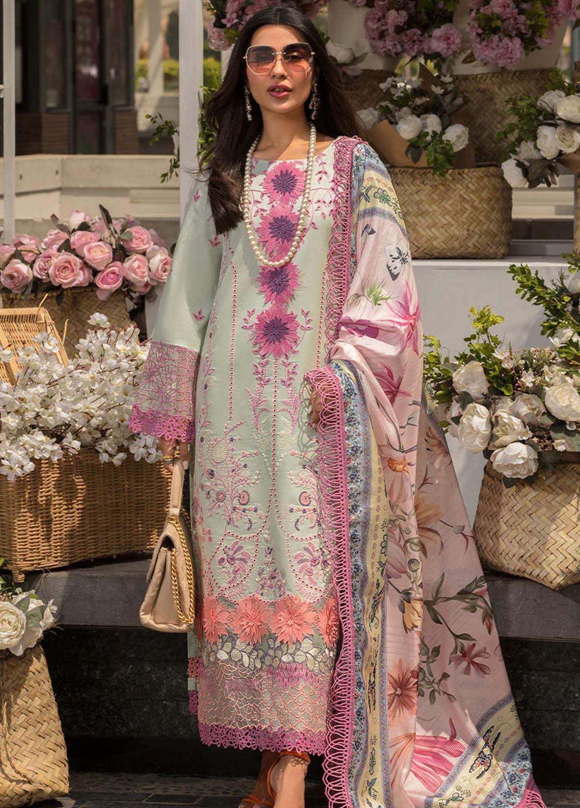 Rang Rasiya Embroidered Lawn Suits Unstitched 3 Piece RR23C Keya ...