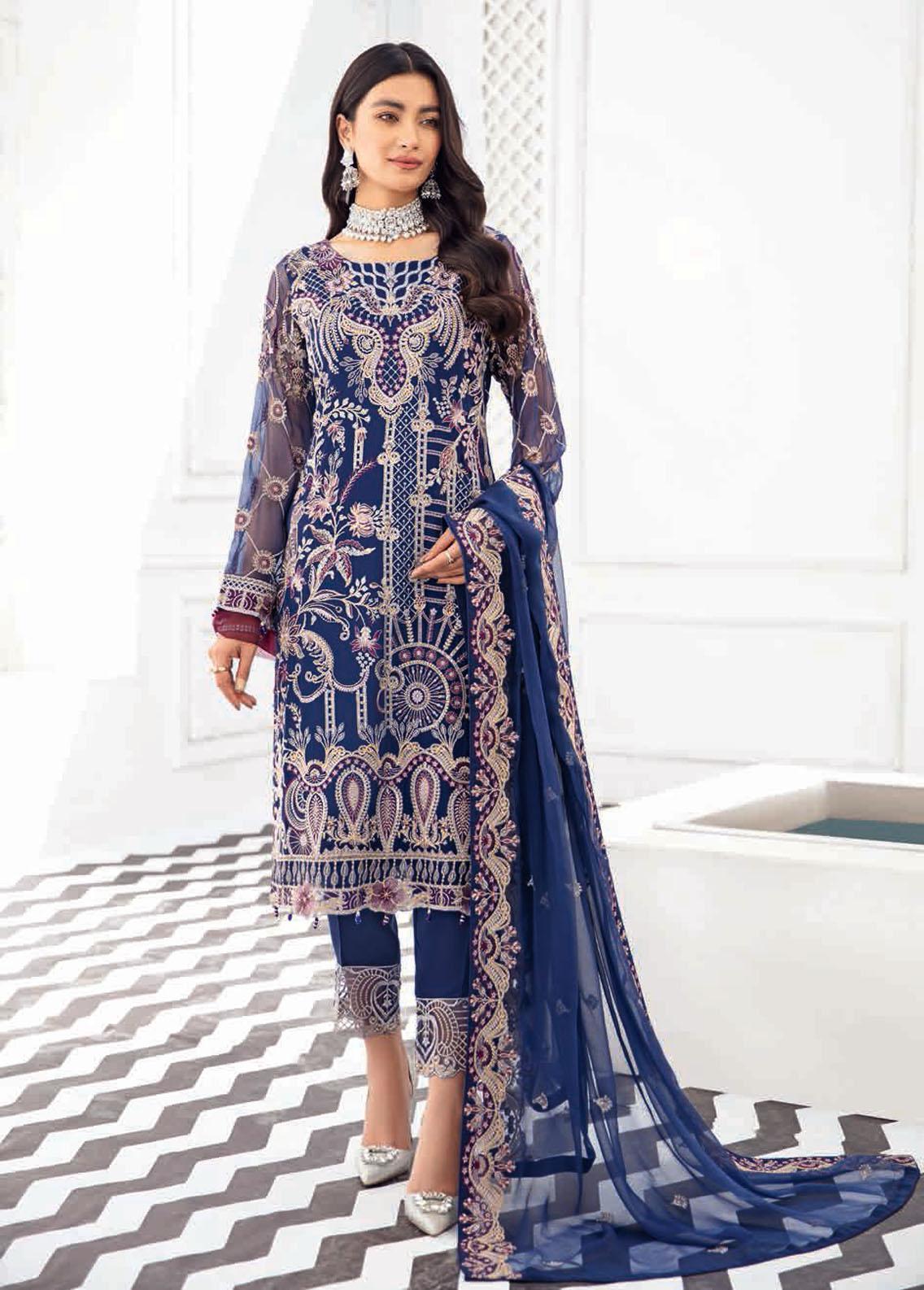 Rangoon by Ramsha Embroidered Chiffon Suits Unstitched 3 Piece RSH22-R8 ...