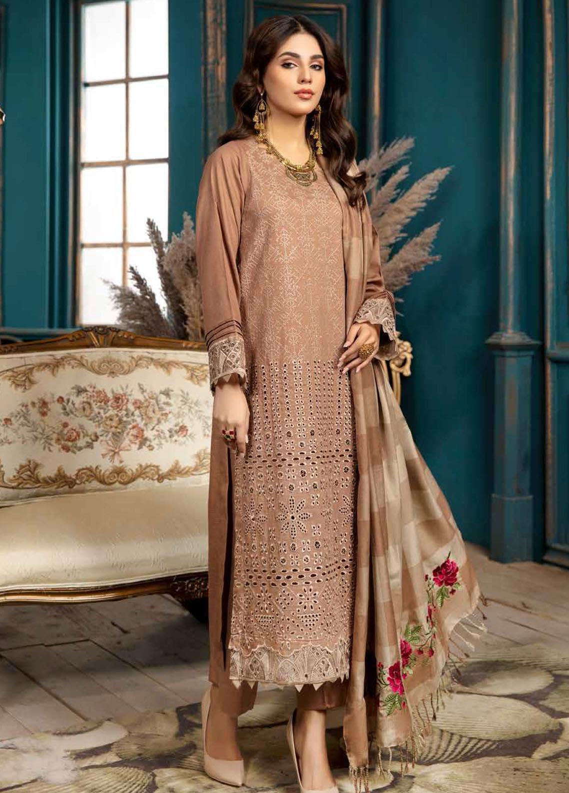 Afreen By Riaz Arts Embroidered Khaddar Suits Unstitched 3 Piece RA21K ...