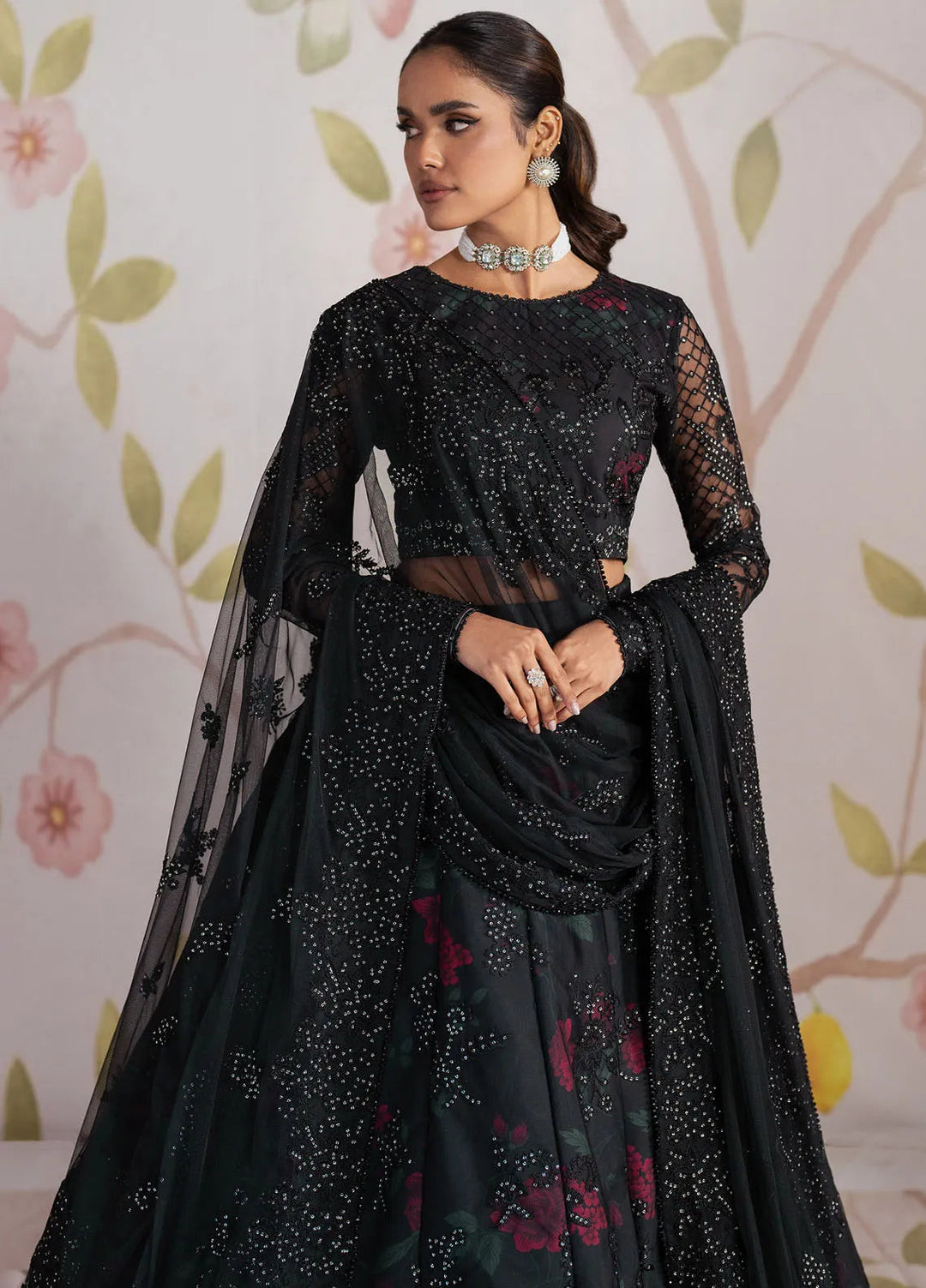 Shehnai by Zarif Embroidered Net Suit Unstitched 3 Piece ZF25S ZS-09 ...